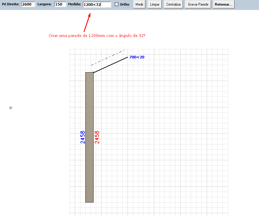Desenhar Paredes com Ângulos – Base de Conhecimento